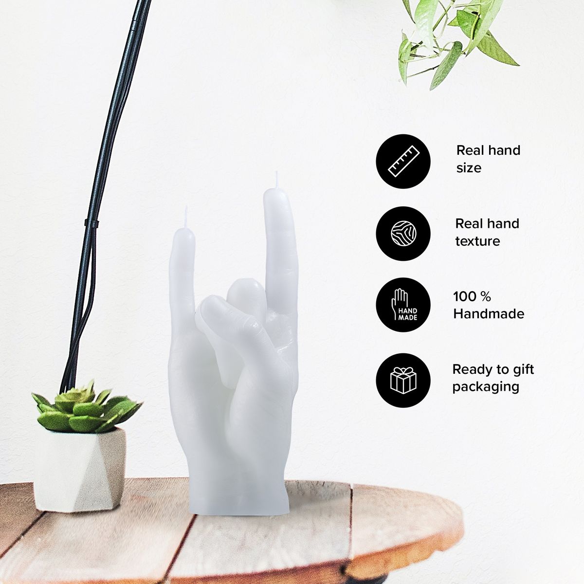 Hand Gesture candle "You Rock" - CandleHand