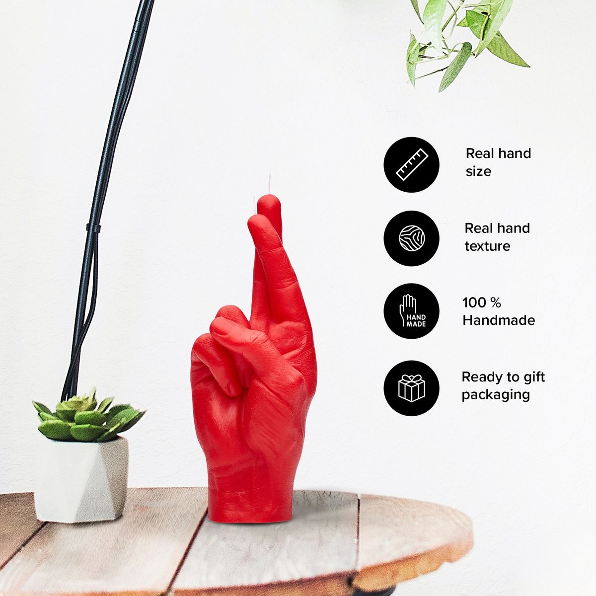 Hand Gesture candle "Crossed Fingers" - CandleHand