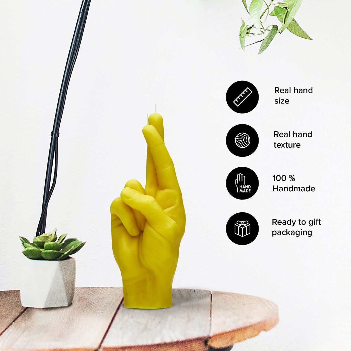 Hand Gesture candle "Crossed Fingers" - CandleHand